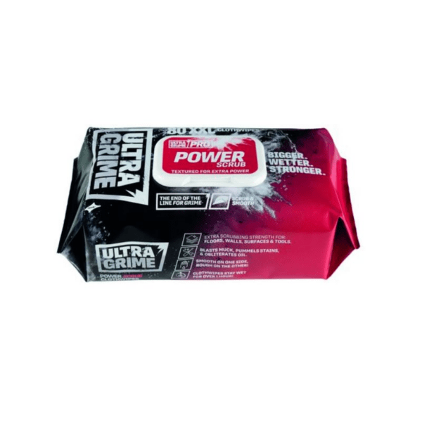 Ultra grime power scrub 80 XXL wipes – Kustom Sport