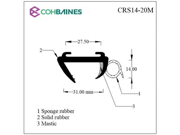Caravan Window Rubber Seal For 31mm Panel – CRS14 Per Meter – Kustom Sport